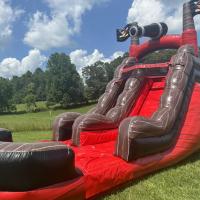 China Amusement Water Park Equipment Pirate Water Slide Inflatable with Pool PVC Commercial for sale