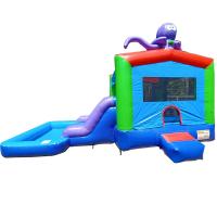 China 0.55mm Plato PVC Tarpaulin Inflatable Combo Castle Slide and Pool for Kids Party Play for sale