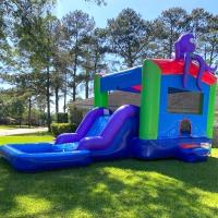 China 0.55mm Plato PVC Tarpaulin Inflatable Combo Castle Slide and Pool for Kids Party Play for sale