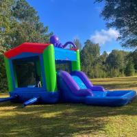 China 0.55mm Plato PVC Tarpaulin Inflatable Combo Castle Slide and Pool for Kids Party Play for sale