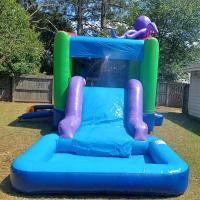 China 0.55mm Plato PVC Tarpaulin Inflatable Combo Castle Slide and Pool for Kids Party Play for sale