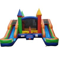 China Customized Logo Acceptable PVC Inflatable Bounce House Combo with 2 Slides for sale