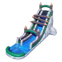 China Commercial Renting Kids Inflatable Games Backyard Log Jammer Water Slide with Pool for sale