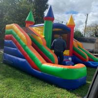 China Customized Logo Acceptable PVC Inflatable Bounce House Combo with 2 Slides for sale