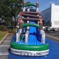 China Commercial Renting Kids Inflatable Games Backyard Log Jammer Water Slide with Pool for sale