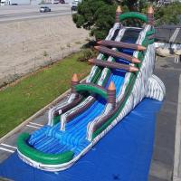 China Commercial Renting Kids Inflatable Games Backyard Log Jammer Water Slide with Pool for sale