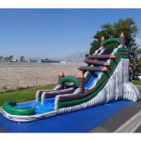 China Commercial Renting Kids Inflatable Games Backyard Log Jammer Water Slide with Pool for sale