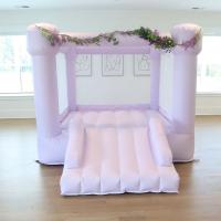 China Kids Pink Trampoline and Princess Inflatable Castle Bouncer House with White Mesh for sale