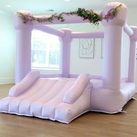 China Kids Pink Trampoline and Princess Inflatable Castle Bouncer House with White Mesh for sale