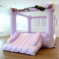 China Kids Pink Trampoline and Princess Inflatable Castle Bouncer House with White Mesh for sale