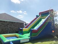 China Rent a Green Bounce Jump Water Slide Inflatable Cube Pool for Commercial Occasions for sale