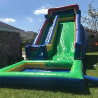 China Rent a Green Bounce Jump Water Slide Inflatable Cube Pool for Commercial Occasions for sale