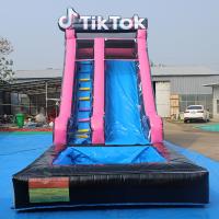 China Rent a Green Bounce Jump Water Slide Inflatable Cube Pool for Commercial Occasions for sale
