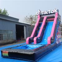 China Rent a Green Bounce Jump Water Slide Inflatable Cube Pool for Commercial Occasions for sale