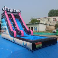 China Rent a Green Bounce Jump Water Slide Inflatable Cube Pool for Commercial Occasions for sale