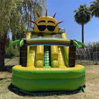 China Kids' Inflatable Toys Outdoor Small Sun Bounce Slide with Pool and Dual Slip n' Slide for sale