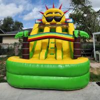 China Kids' Inflatable Toys Outdoor Small Sun Bounce Slide with Pool and Dual Slip n' Slide for sale