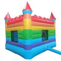 China Rainbow Inflatable Jumping Castle Commercial Grade PVC Trampoline with Blower for sale