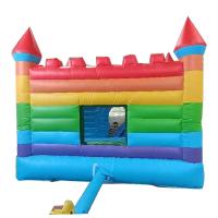 China Rainbow Inflatable Jumping Castle Commercial Grade PVC Trampoline with Blower for sale