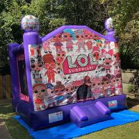 China Blower Included Purple Inflatable Bounce House for Girls' LOL Cross-Dressing Party for sale