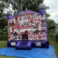 China Blower Included Purple Inflatable Bounce House for Girls' LOL Cross-Dressing Party for sale