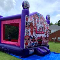 China Blower Included Purple Inflatable Bounce House for Girls' LOL Cross-Dressing Party for sale