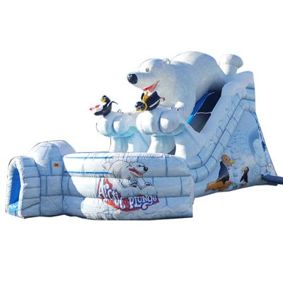 China Indoor Commercial Huge Artic Plunge Inflatable Water Slide with Dual Lane Air Slide for sale