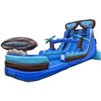 China Get Ready to Make a Splash 40ft Inflatable Water Slide with Pool and Huge Surfboard for sale