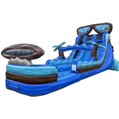 China Get Ready to Make a Splash 40ft Inflatable Water Slide with Pool and Huge Surfboard for sale