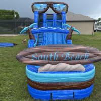 China Get Ready to Make a Splash 40ft Inflatable Water Slide with Pool and Huge Surfboard for sale
