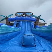 China Get Ready to Make a Splash 40ft Inflatable Water Slide with Pool and Huge Surfboard for sale