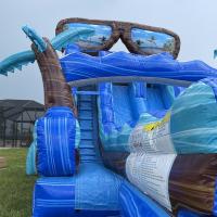 China Get Ready to Make a Splash 40ft Inflatable Water Slide with Pool and Huge Surfboard for sale