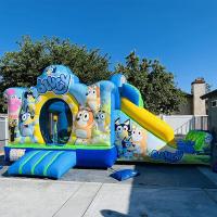 China Commercial Party Rental PVC Bluey Cartoon Bounce Jumping House Castle with Slide for sale
