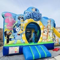 China Commercial Party Rental PVC Bluey Cartoon Bounce Jumping House Castle with Slide for sale