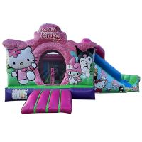 China PVC Cartoon Pink Inflatable Bouncer House Slide with CE/EN71/EN14960 Certificate for sale