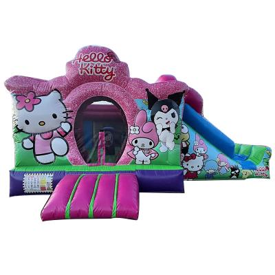 China PVC Cartoon Pink Inflatable Bouncer House Slide with CE/EN71/EN14960 Certificate for sale