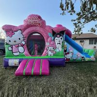 China PVC Cartoon Pink Inflatable Bouncer House Slide with CE/EN71/EN14960 Certificate for sale
