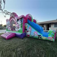China PVC Cartoon Pink Inflatable Bouncer House Slide with CE/EN71/EN14960 Certificate for sale
