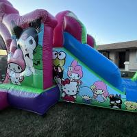China PVC Cartoon Pink Inflatable Bouncer House Slide with CE/EN71/EN14960 Certificate for sale