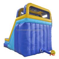 China Classic Blue and Yellow Bounce House Inflatable Castle Bouncer House Slide with Blower for sale