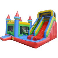 China Customize Accepted PVC Red and Blue Inflatable Games Bouncer House Slide for Children for sale