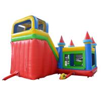 China Customize Accepted PVC Red and Blue Inflatable Games Bouncer House Slide for Children for sale