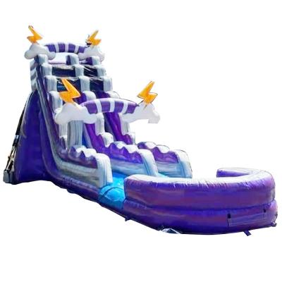 China Kid Toys Game Summer Inflatable Water Park with Pool and Purple Water Slide for sale