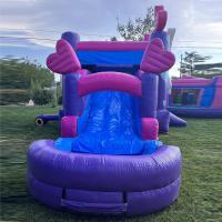 China Repair Kits Provided Commercial PVC Rainbow Unicorn Bounce House with Slide and Pool for sale