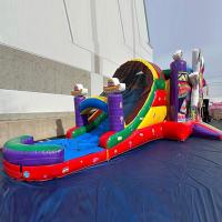 China Shipping way Sea Commercial PVC Rainbow Big Star Red Bounce House Inflatable with Slide for sale