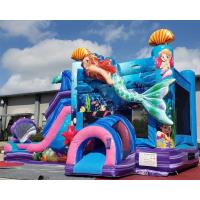 China Kids Bouncy Castle Mermaid Theme Inflatable Bounce House with Slide Customized Color for sale