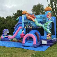 China Kids Bouncy Castle Mermaid Theme Inflatable Bounce House with Slide Customized Color for sale
