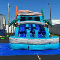 China Commercial PVC Surfboard Double Slides Water Slide for Party Rentals Express Shipping for sale