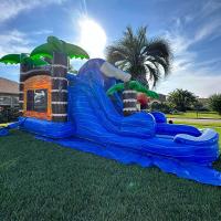 China Kids Playground Inflatable Bounce House with Slide Pool and  Palm Tree for sale