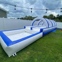 China Customized Color Water Slide Inflatable with Big Water Pool 12x3x3m or Customized Size for sale